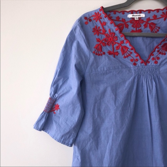 Madewell | Dresses | Madewell Embroidered Boho Shift Dress Tunic | Poshmark